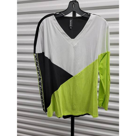 berek | Tops | New Berek Three Color Fun Tunic In Black White Lime ...